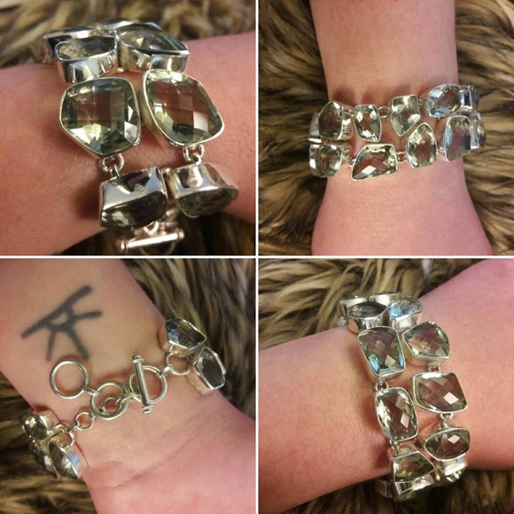AlphaVariable | Jewelry | Green Amethyst Statement Bracelet Alphavariable | Poshmark